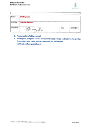 Wiz Magunda Testimonial | PDF