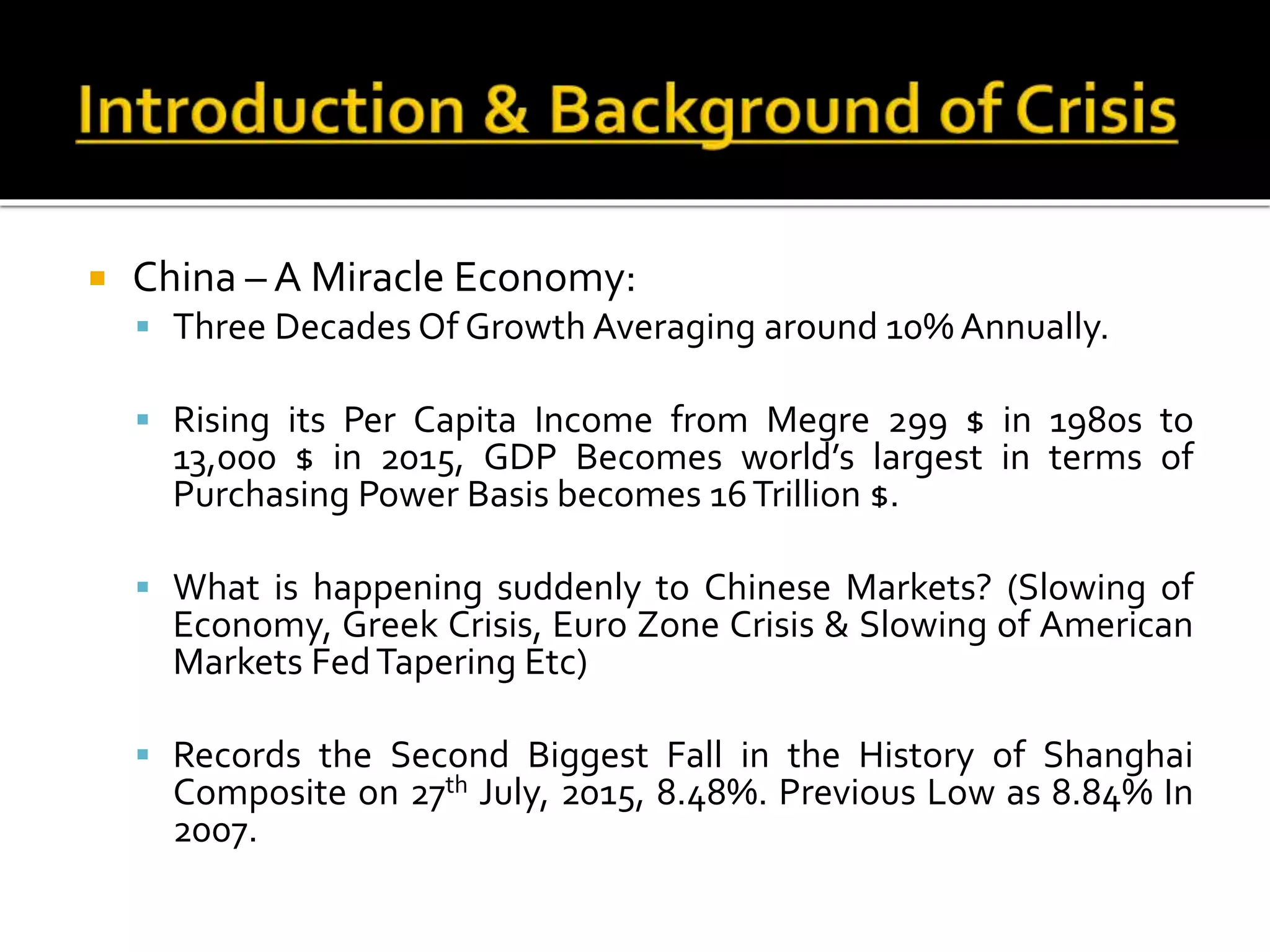 Analyzing the Chinese Stock Market Crash of 2015 | PPTX