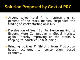 Analyzing the Chinese Stock Market Crash of 2015 | PPTX