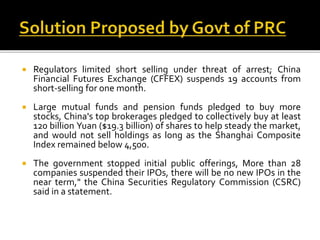 Analyzing the Chinese Stock Market Crash of 2015 | PPTX