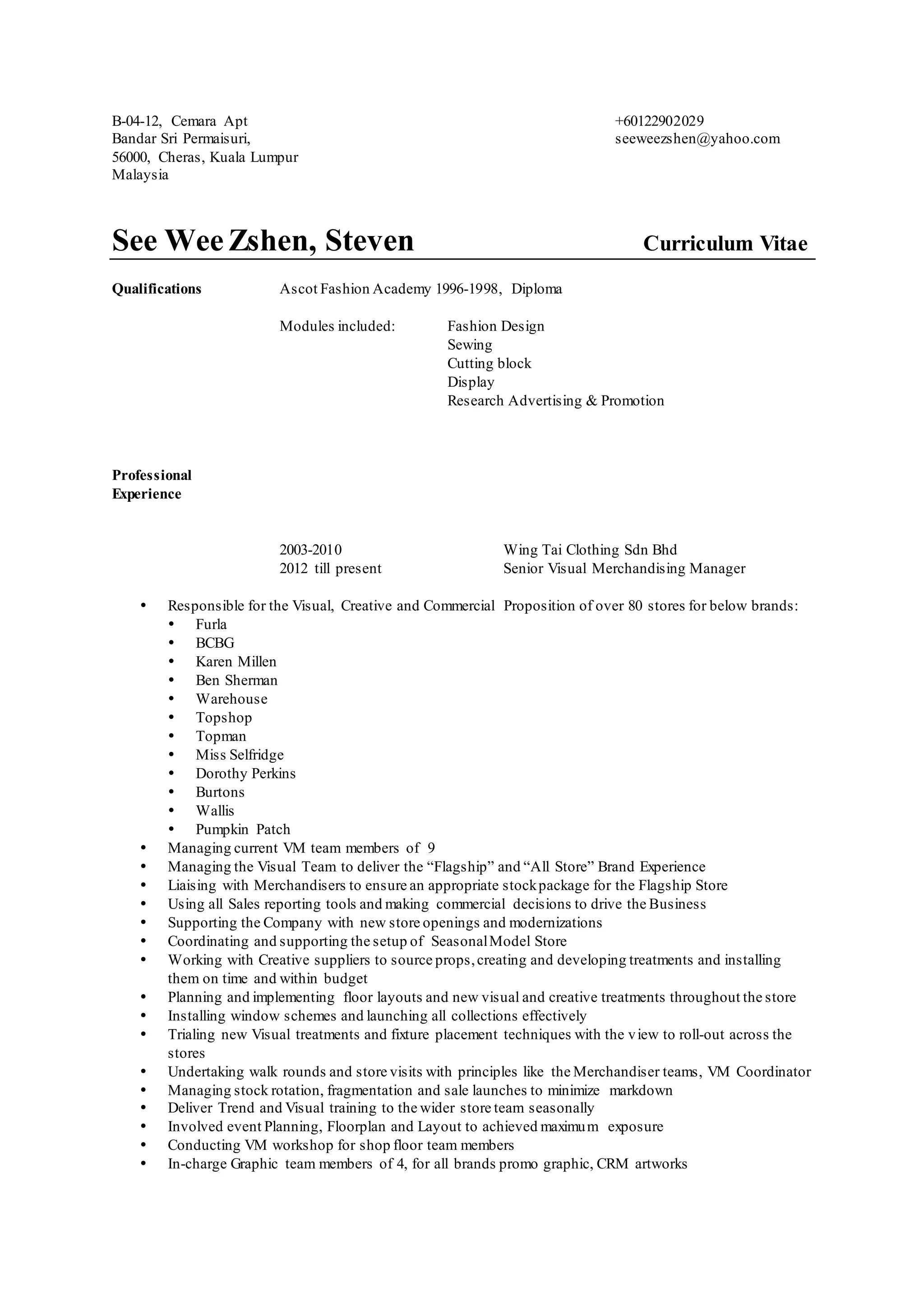 Steven See - CV | PDF
