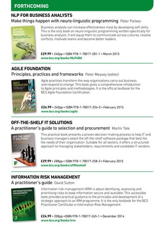 BCS Books Catalogue Oct14 to Mar15 | PDF | IT and Internet Support ...