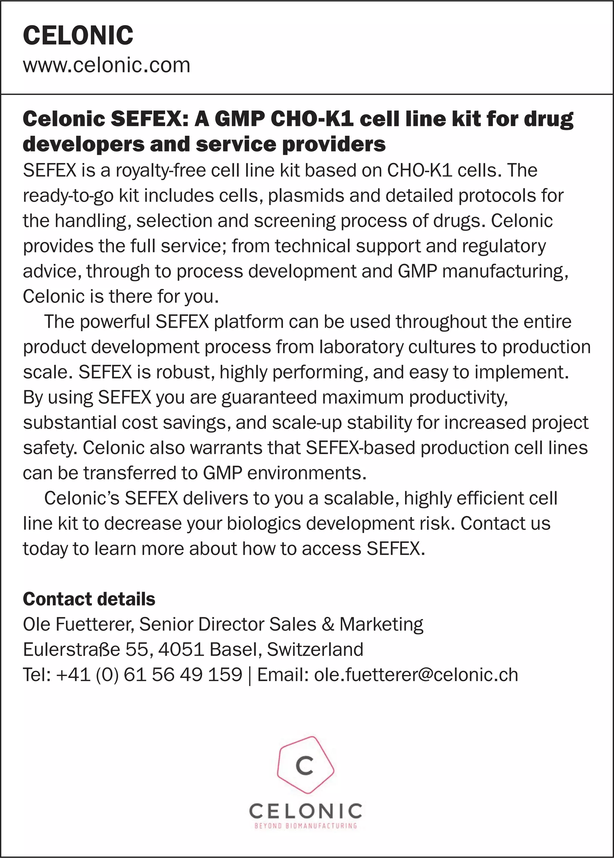 Powerful CHO Cell-Line kit by Celonic | PDF