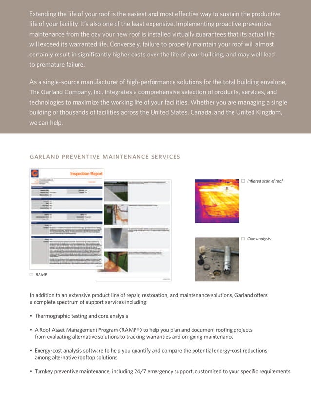 Garland Preventive Maintenance Brochure | PDF