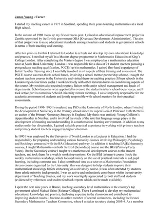 cv | DOC | Postgraduate Education | College Education