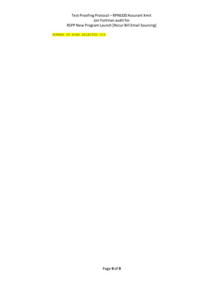 Test Proofing Protocol - RPR6320 Assurant Xmit-a | PDF
