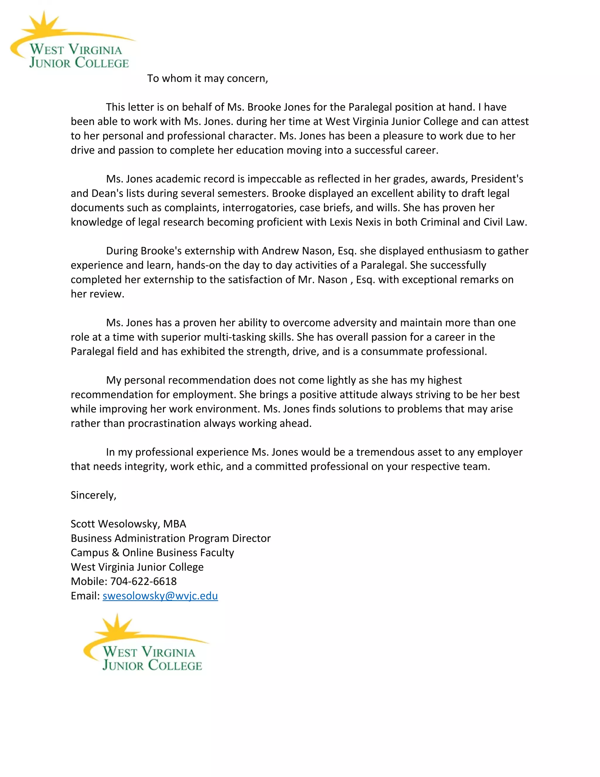 scott reference letter | PDF