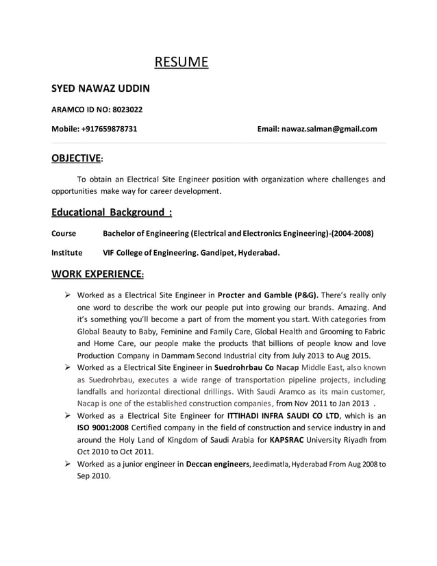 nawaz new resume 1 | PDF