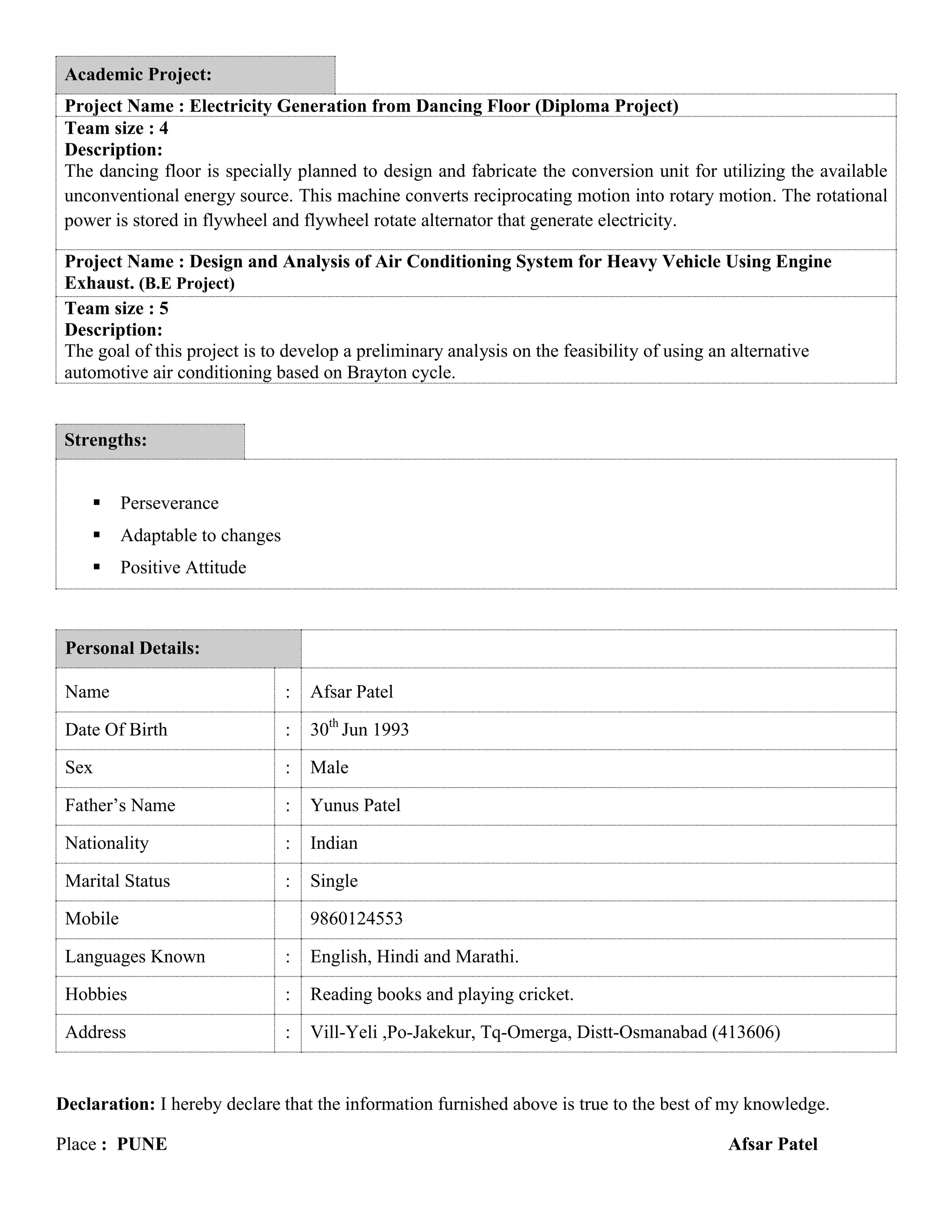 afsar latest resume 786_2 | PDF