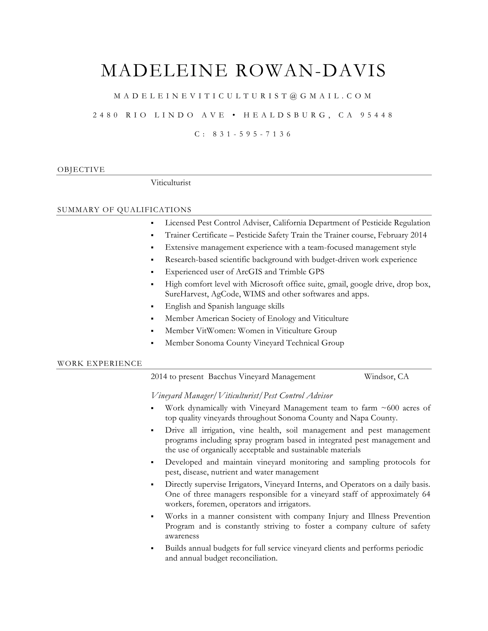 Resume_MadeleineRowanDavis_Fall2016 | PDF