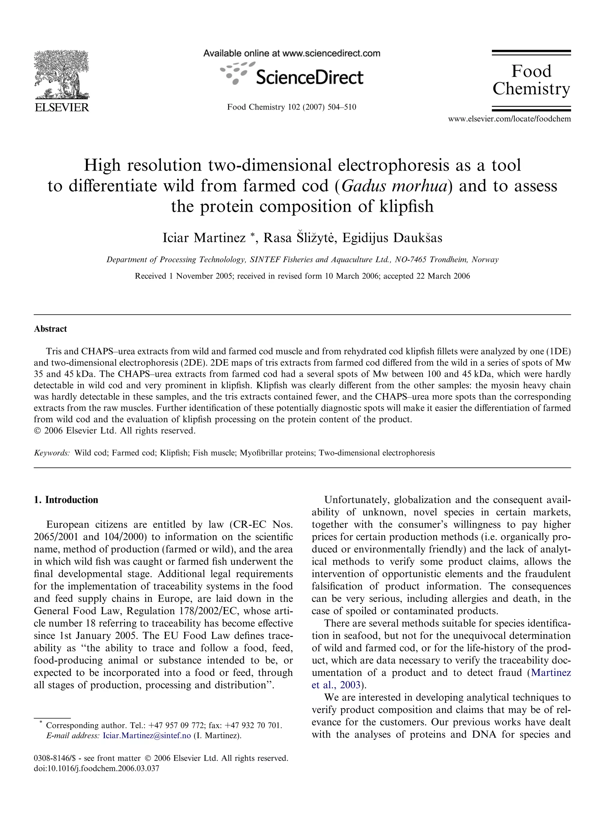 High resolution two-dimensional electrophoresis as a tool to ...