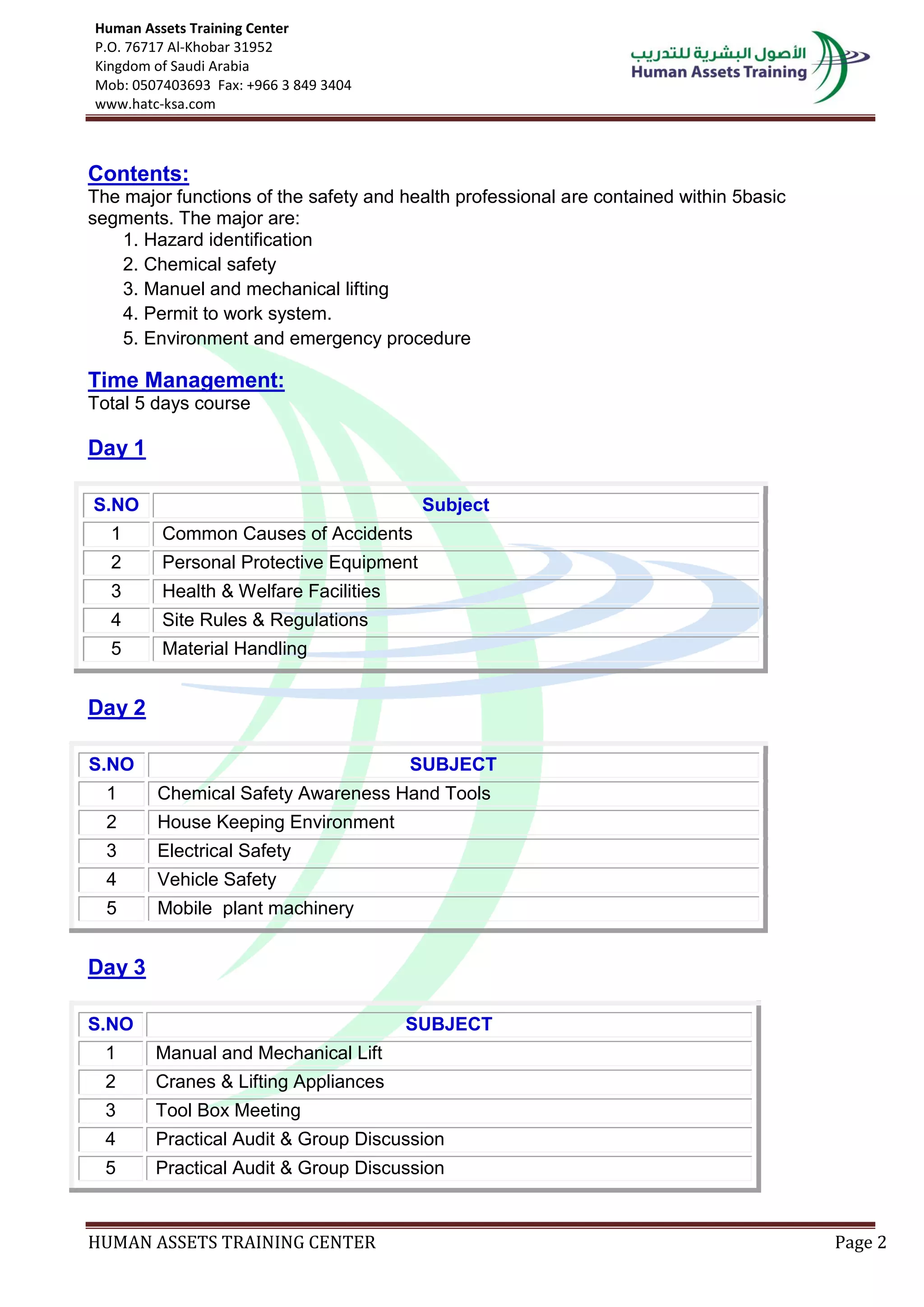 IADC Certified SAFETY OFFICER Training (Detail) | PDF