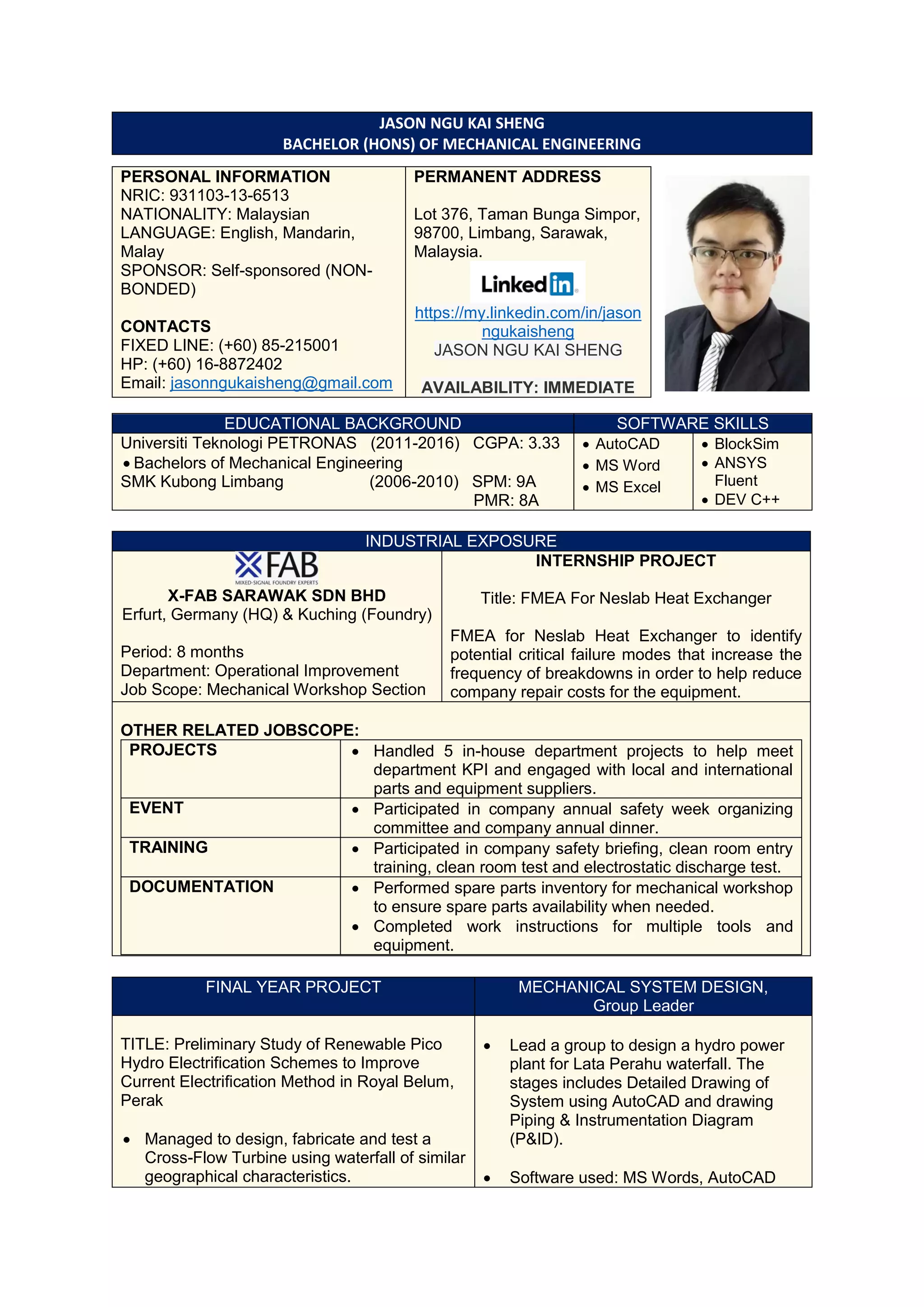 Jason Ngu Kai Sheng_ Resume | PDF