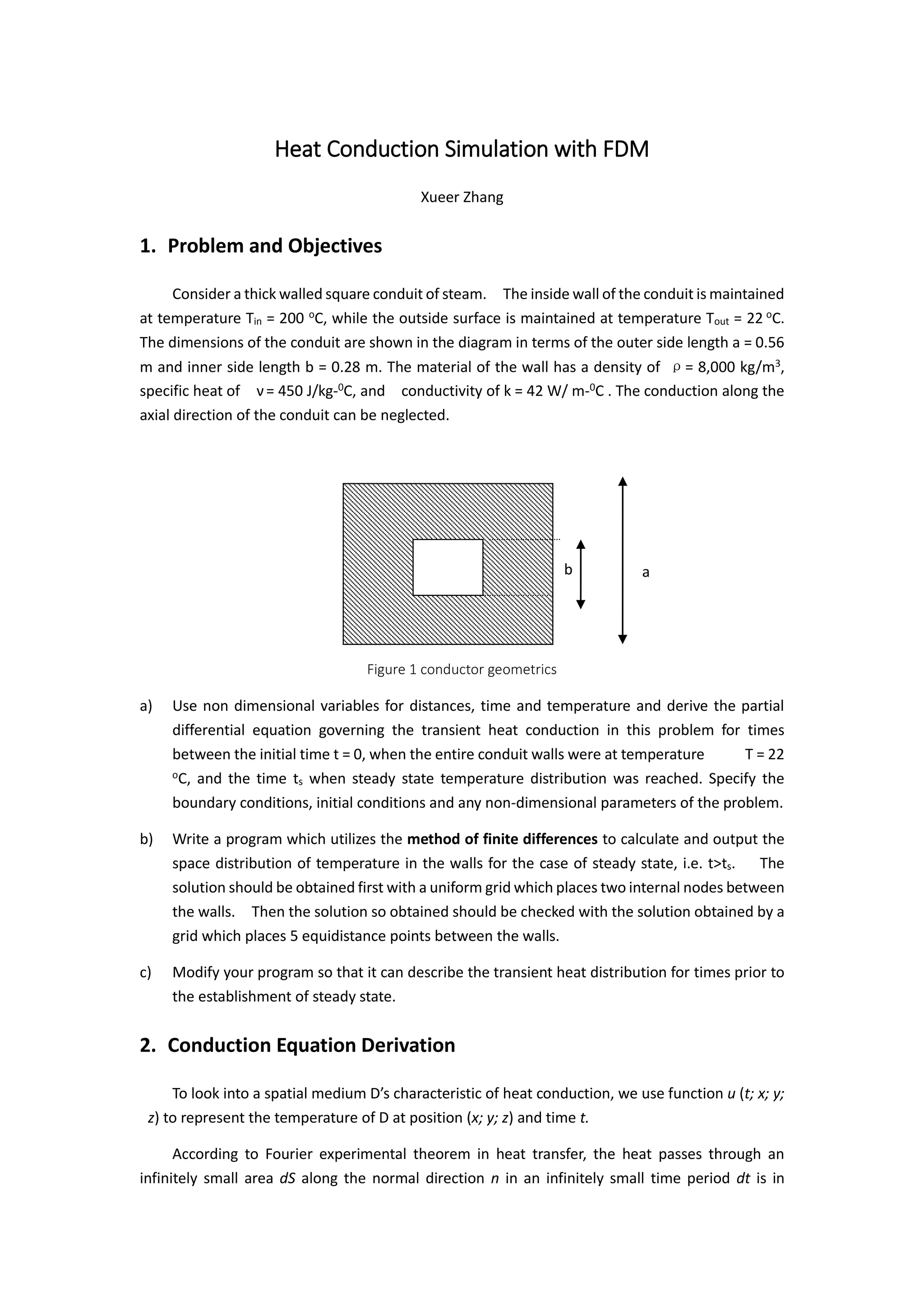 Heat Conduction Simulation with FDM | PDF