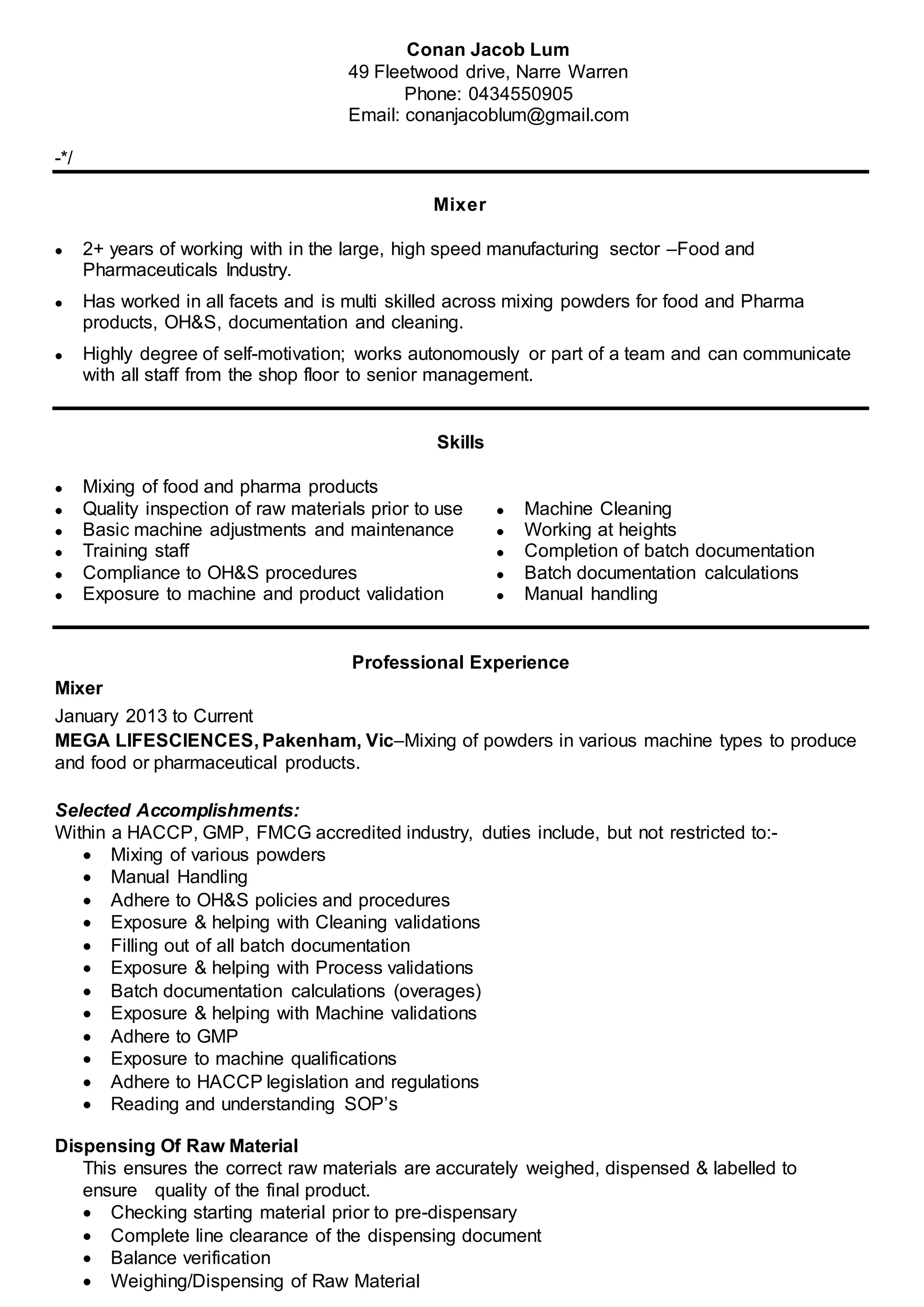 Conan Lum- Resume 2015 | DOCX