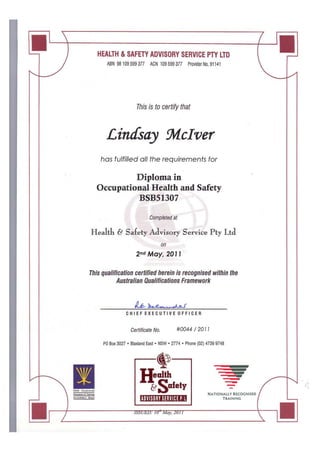 110502 LM OHS Diploma | PDF