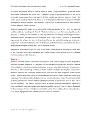 RPS and RECs – Managing an Increasing Regulatory Burden | PDF