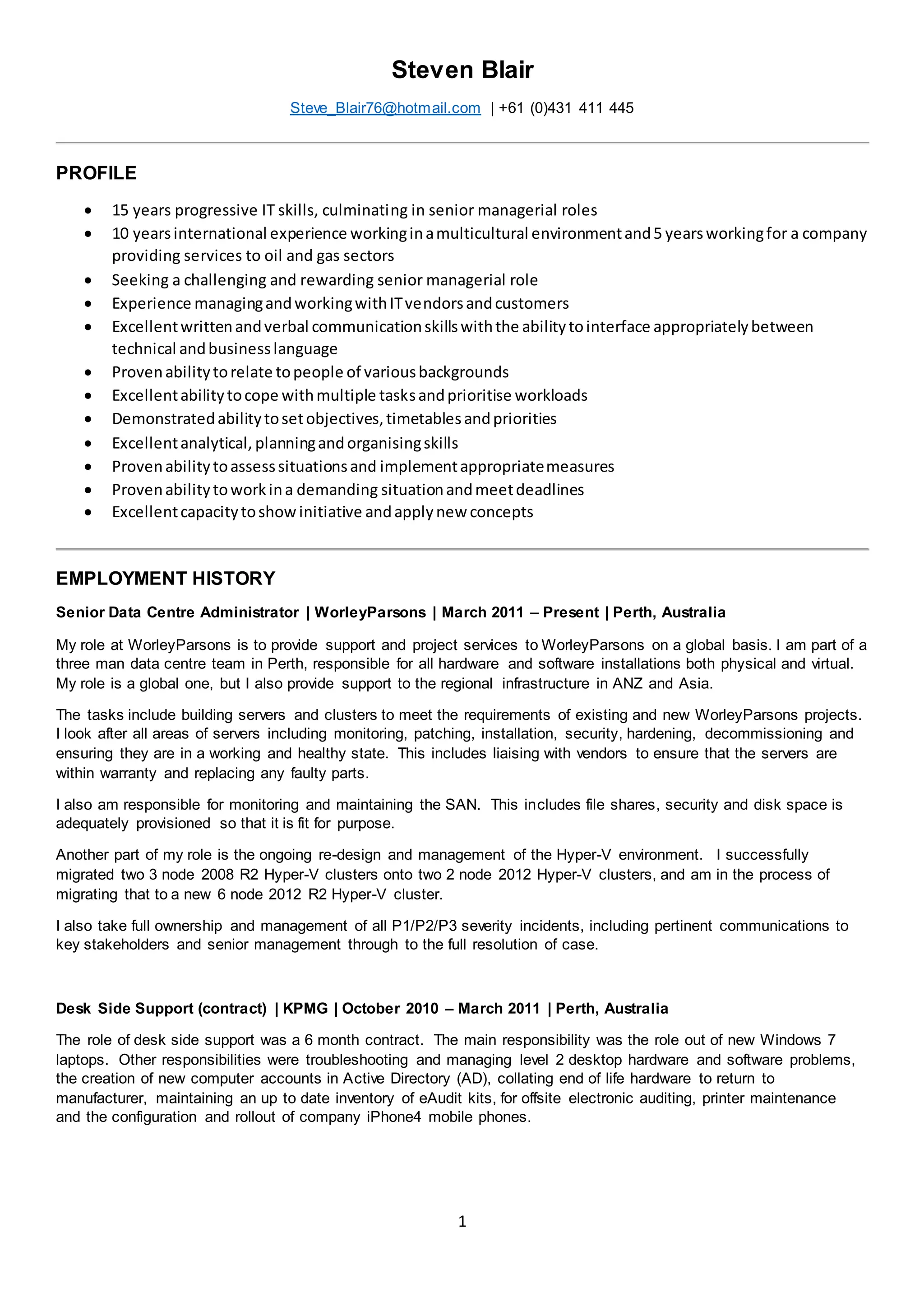 Steven Blair CV | PDF