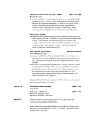Adam Pawlik Resume 280414 | PDF | Construction Industry | Industries