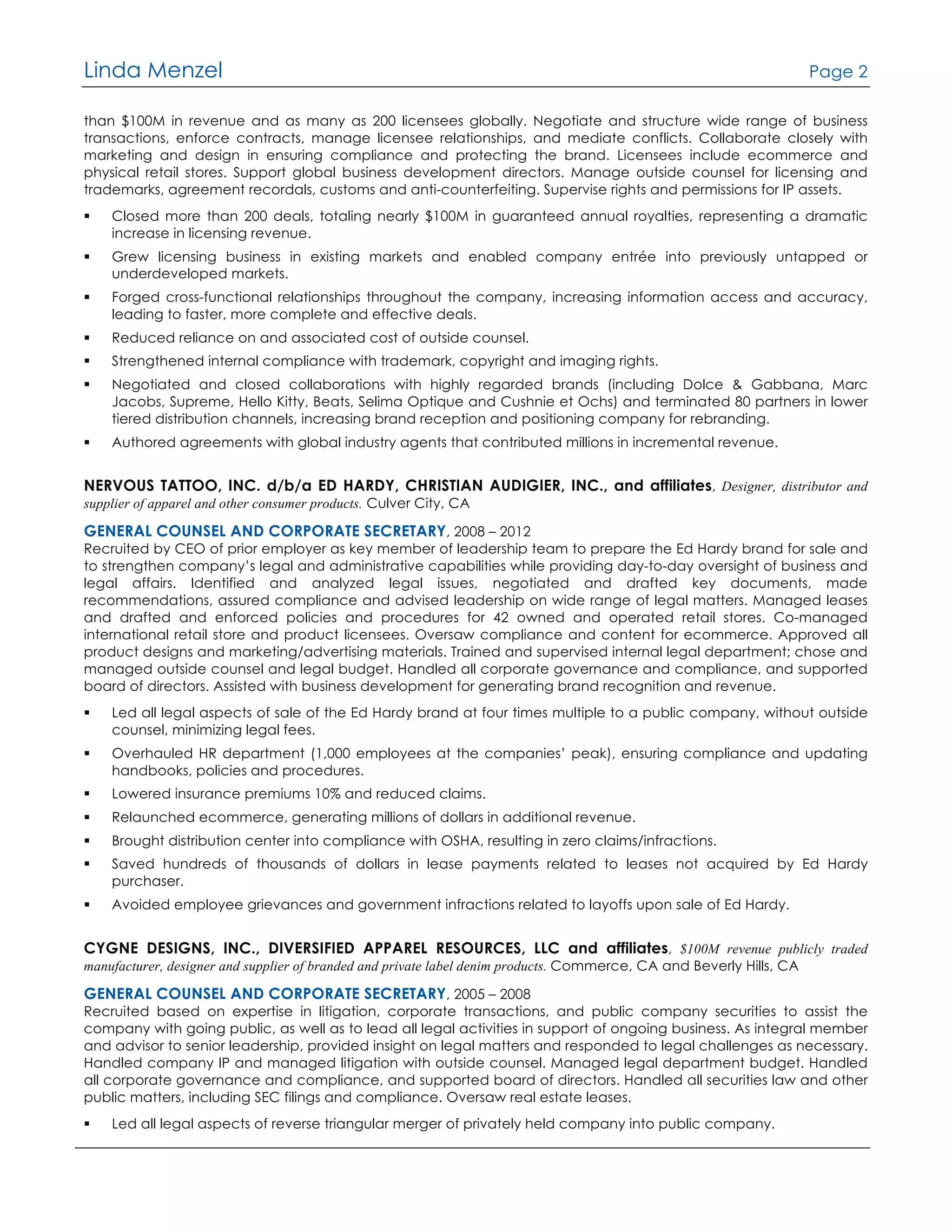 Linda Menzel_Resume-9 | PDF