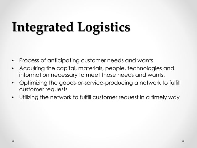 integrated logictic | PPT