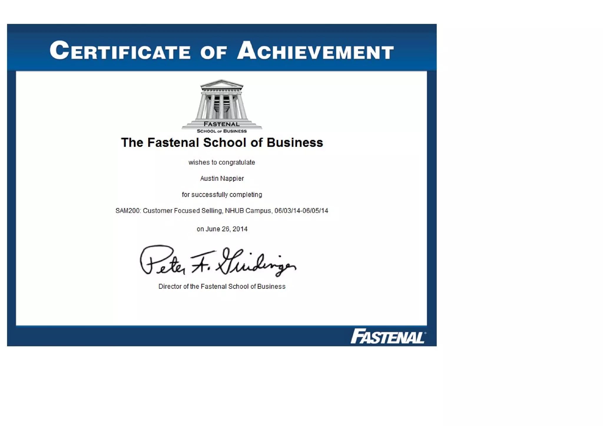 Certificate of Achievement - Customer Focused Selling | PDF