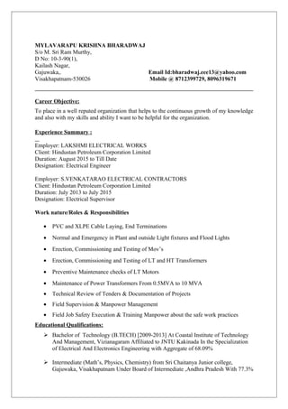 bharadwaj.m.k (2)-1 | DOC | Civil Engineering Industry | Industries