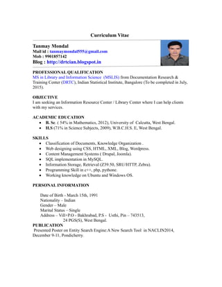 CV-Tanmay | PDF