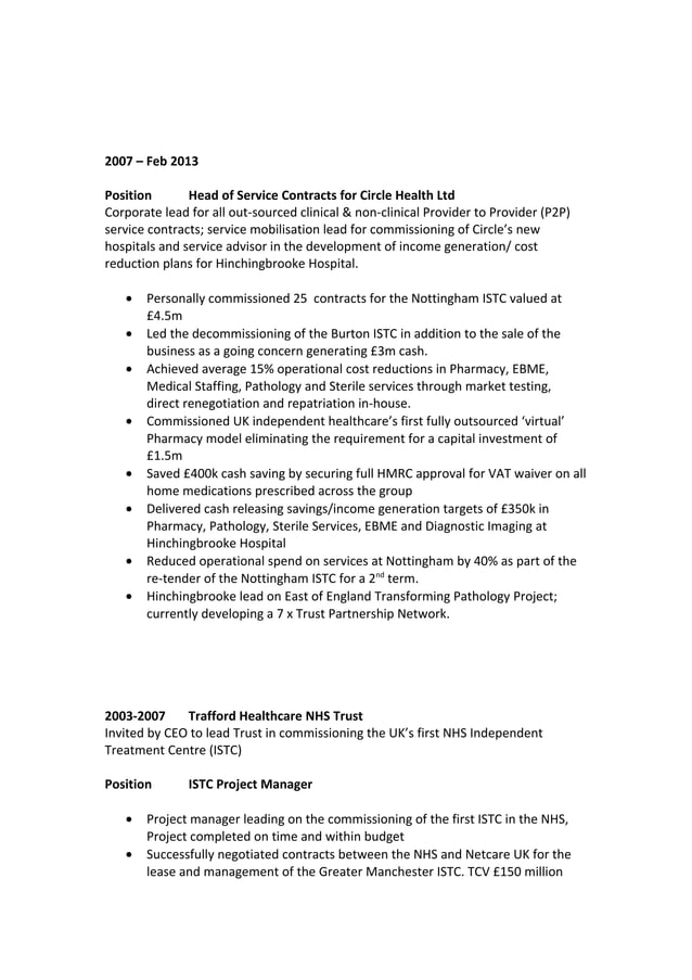 K Harrison CV Mar 16 | DOC | Pharmaceutical Industry | Industries