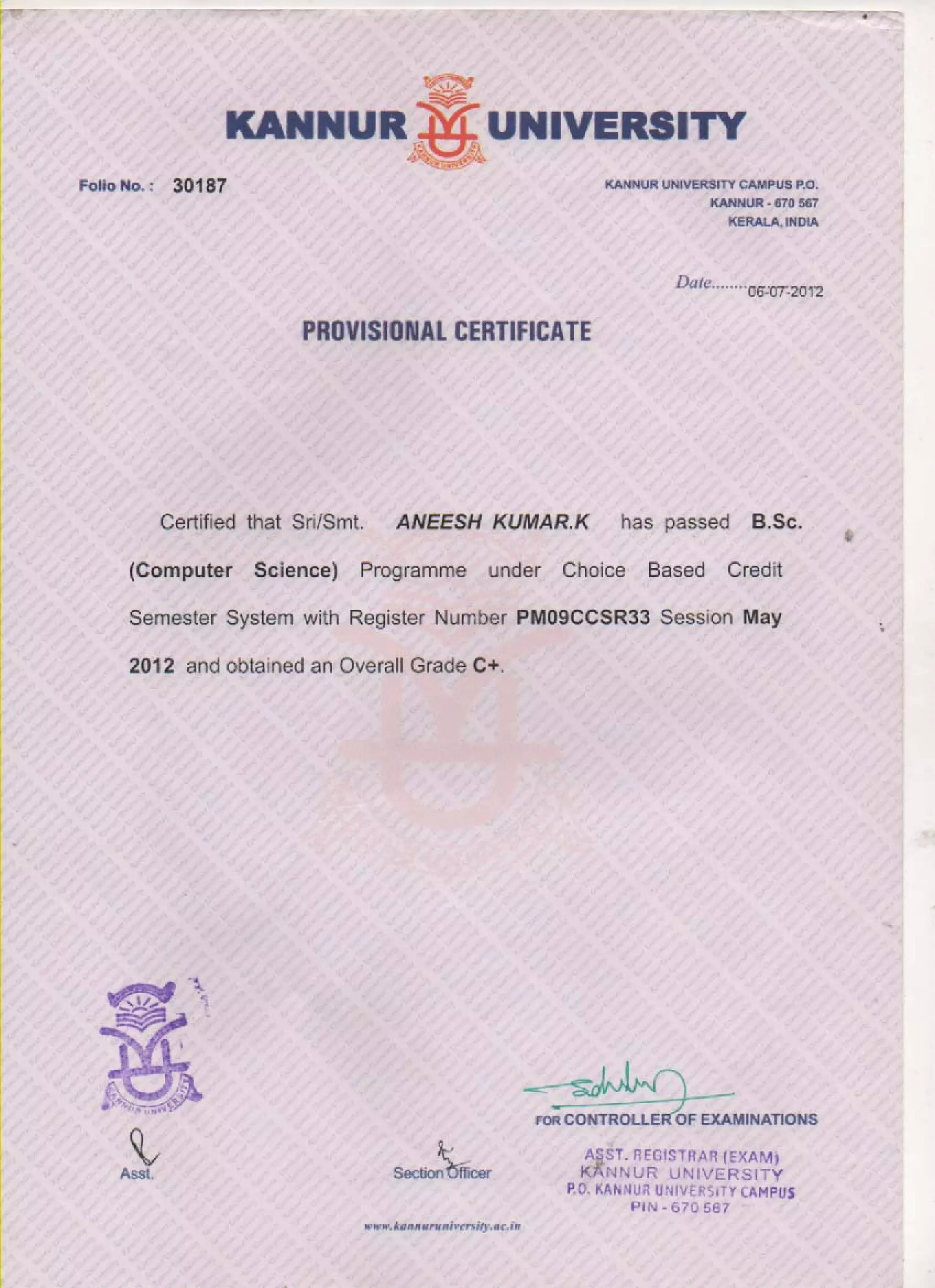 PROVISIONAL CERTIFICATE | PDF