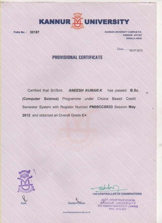 PROVISIONAL CERTIFICATE | PDF