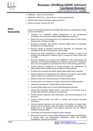 Leo Kencono Resume-Updated une 2015 | PDF | Scuba Diving | Extreme Sports
