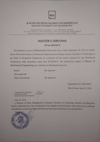 Master Degree certificate | PDF
