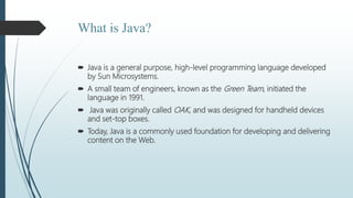 Java PPT | PPTX | Programming Languages | Computing