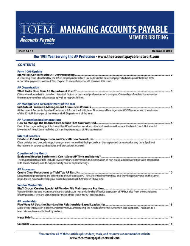 IOFM - Managing Accounts Payable | PDF