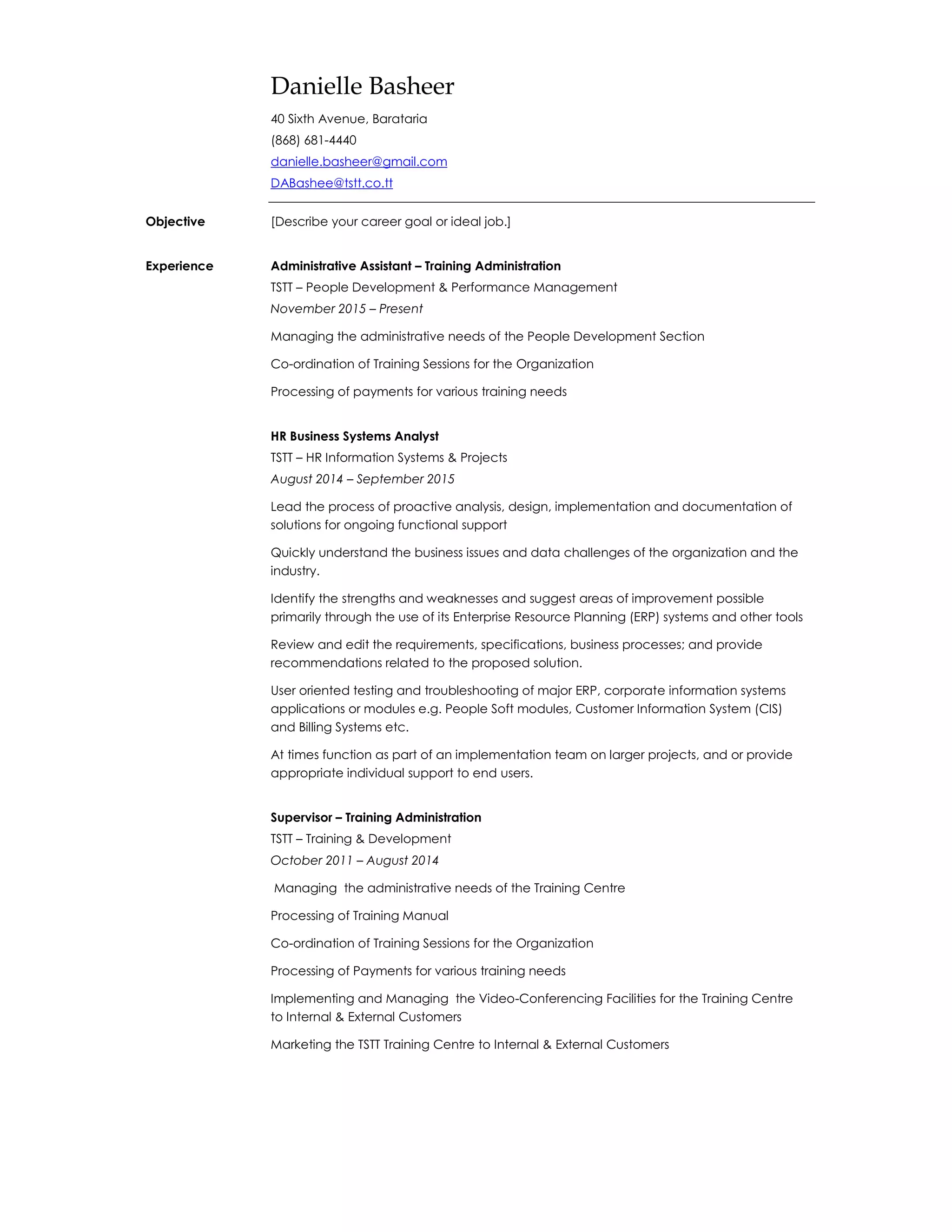 Danielle Resume - updated 15-12-15 | PDF