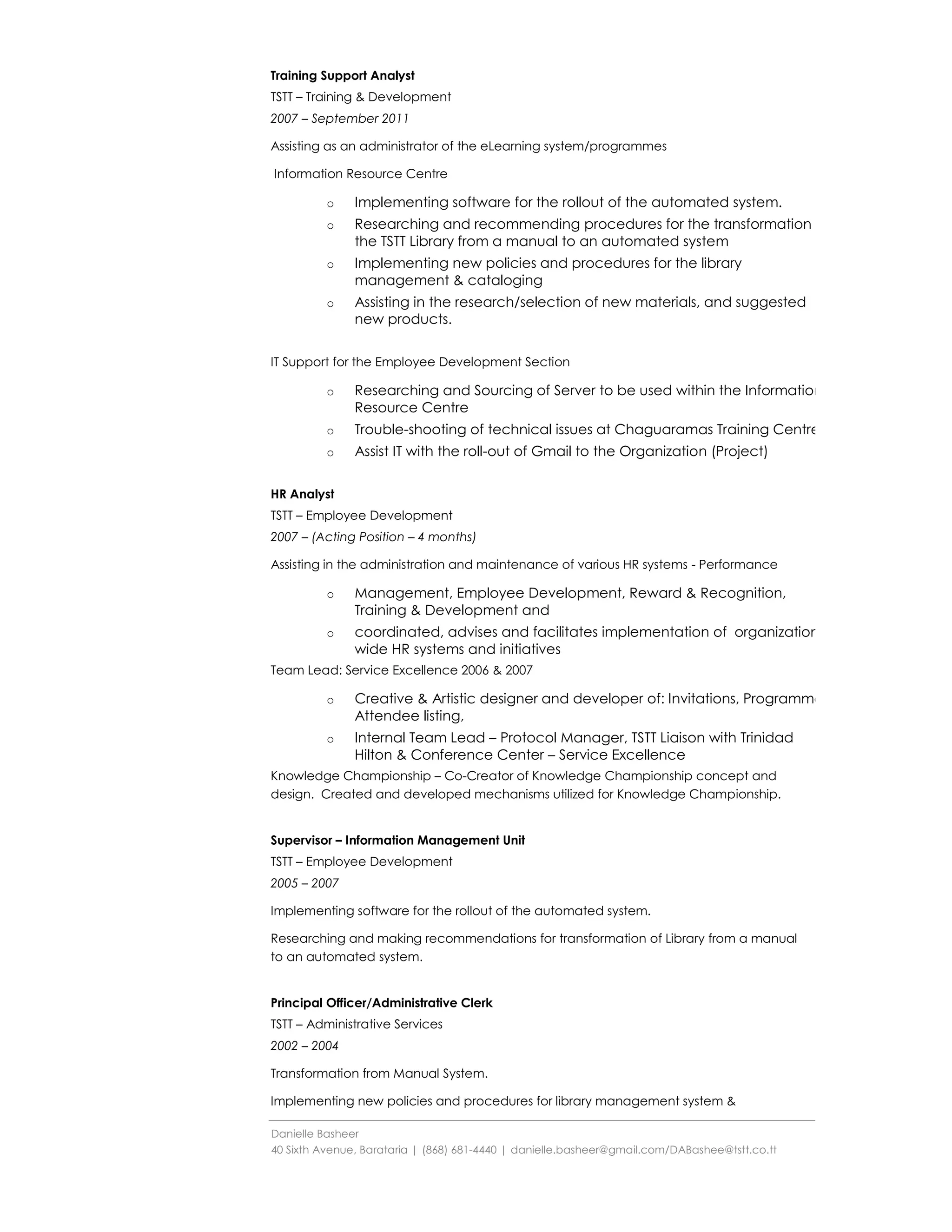 Danielle Resume - updated 15-12-15 | PDF