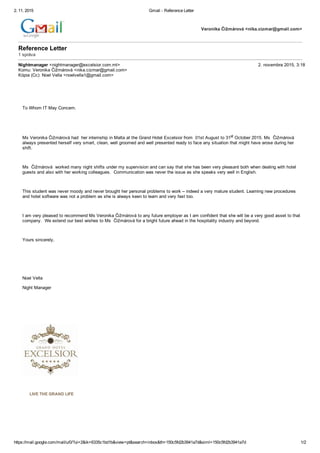 Gmail - Reference Letter | PDF