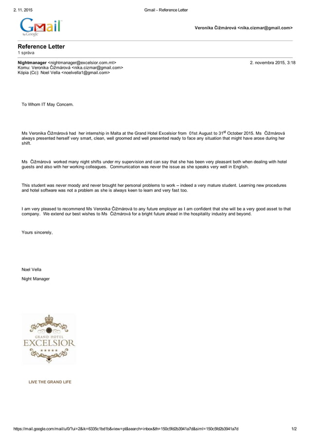 Gmail - Reference Letter | PDF