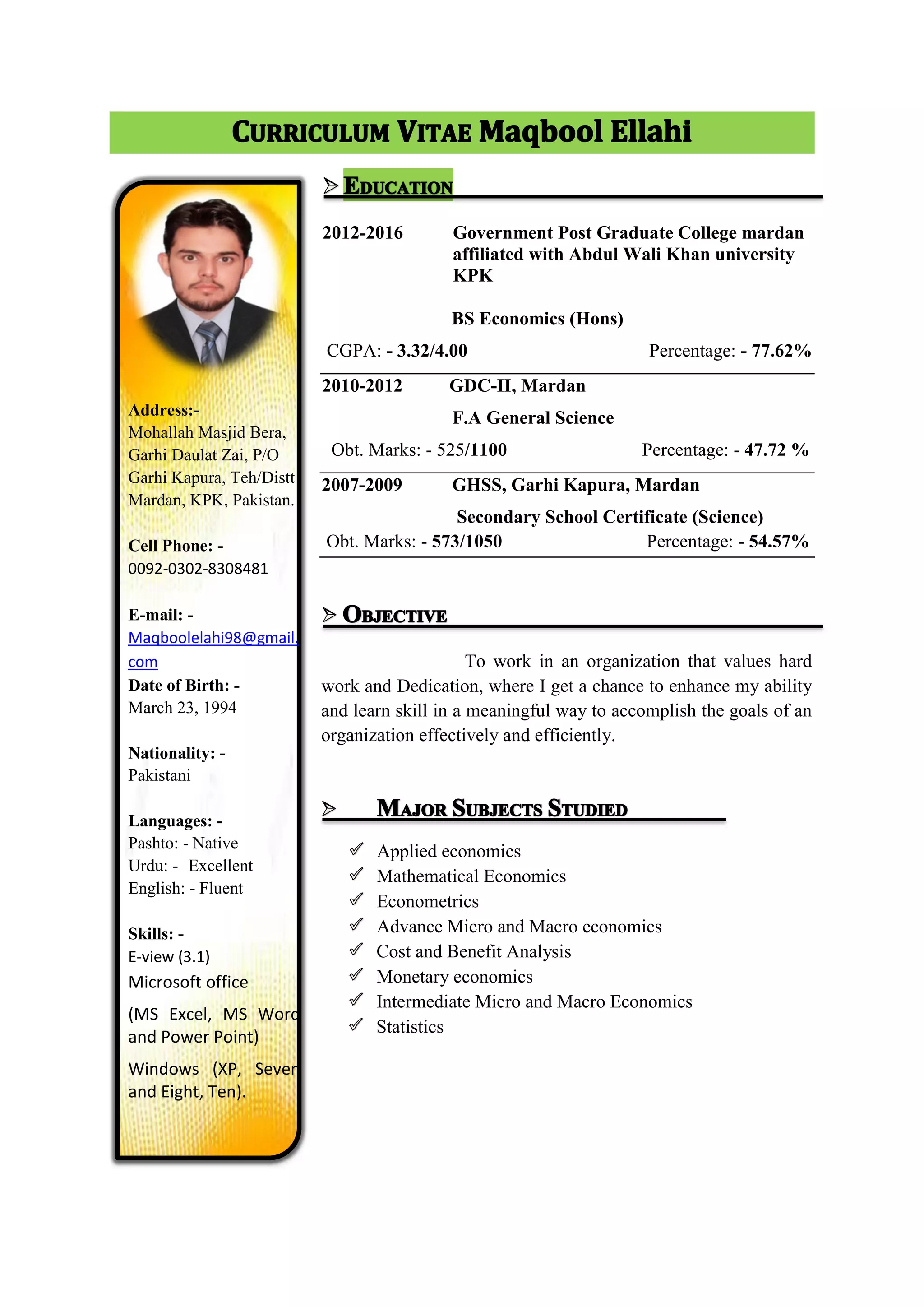 MAQBOOL CV | PDF
