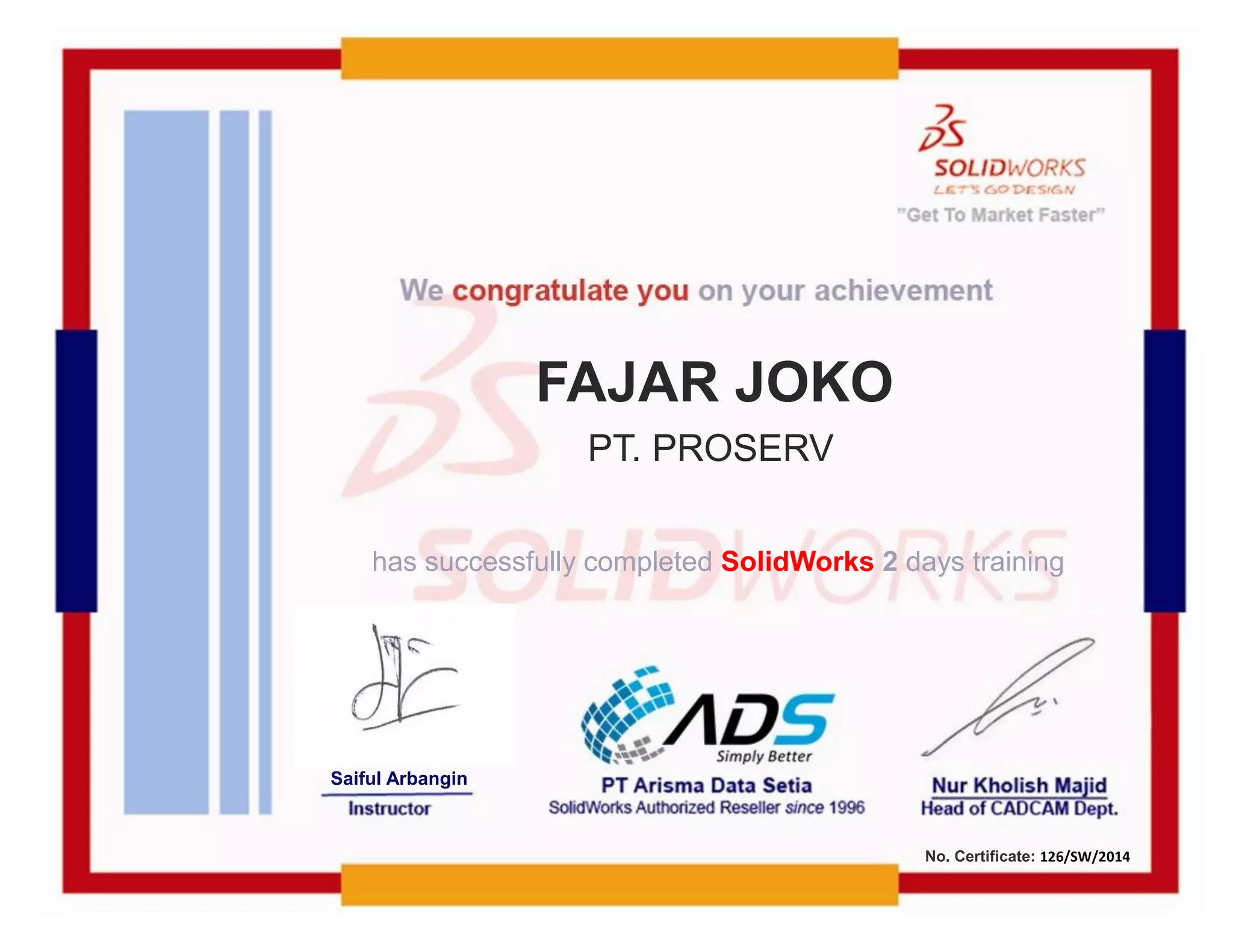SOLID WORK CERTIFICATE | PDF | Technology & Computing