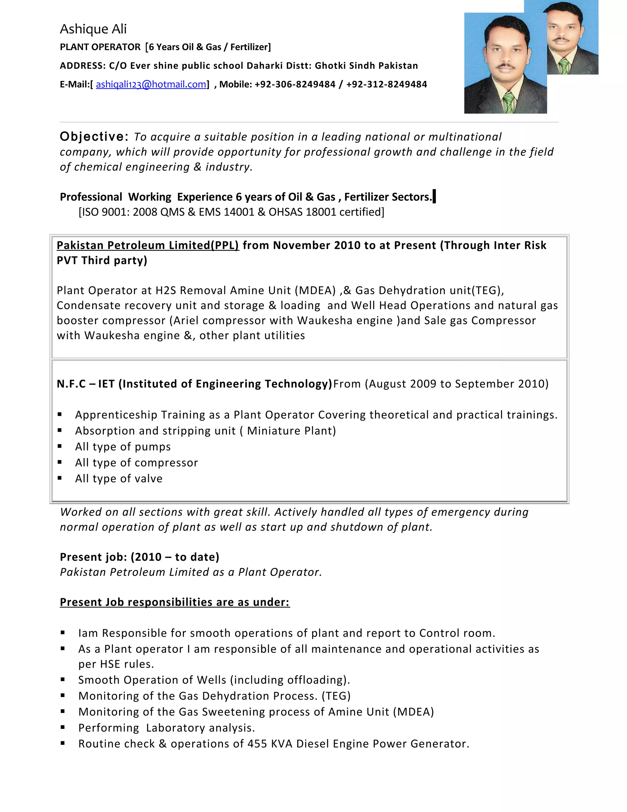 Ashique Ali Updated CV | DOC