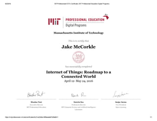 MITProfessionalX IOTx Certificate _ MIT Professional Education Digital ...