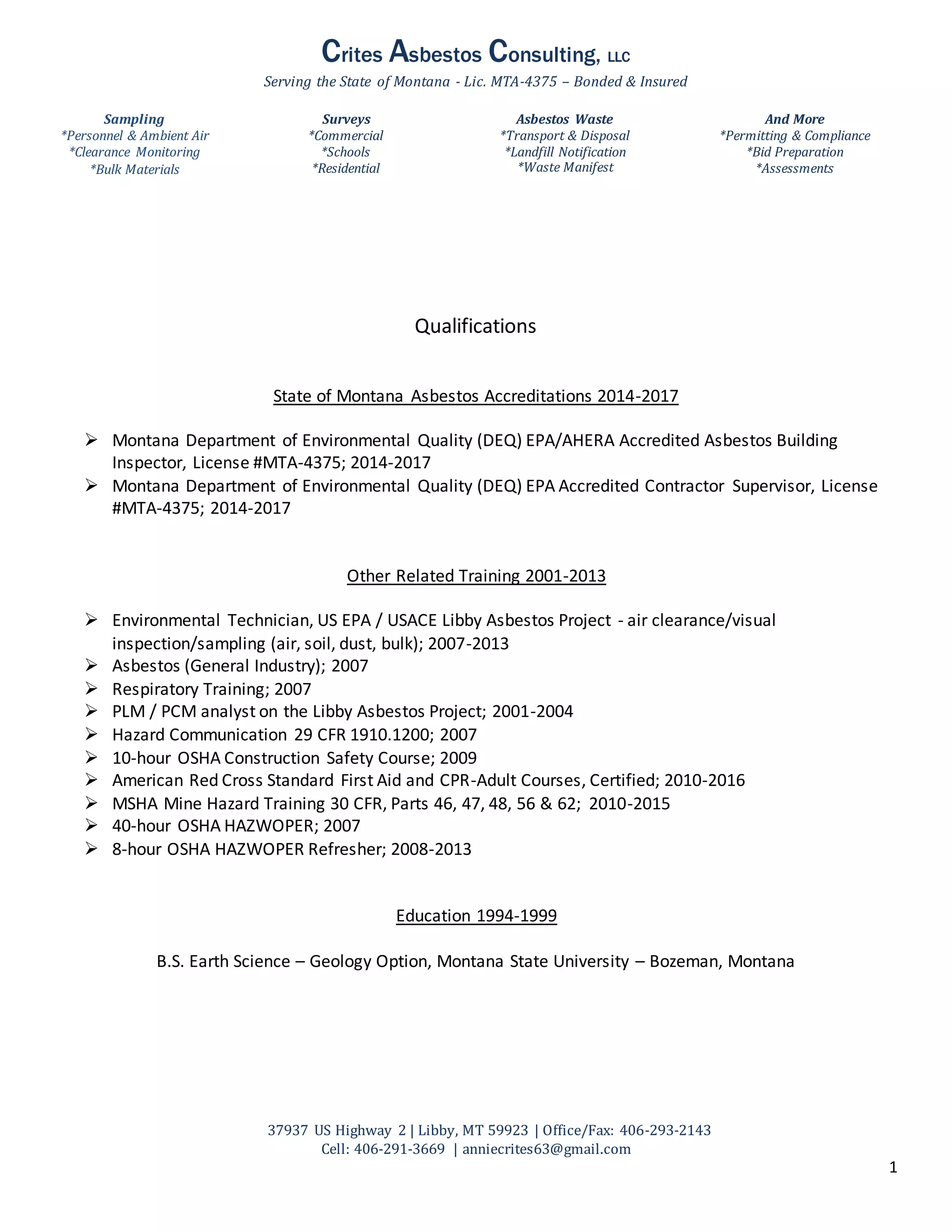 Qualifications | DOCX