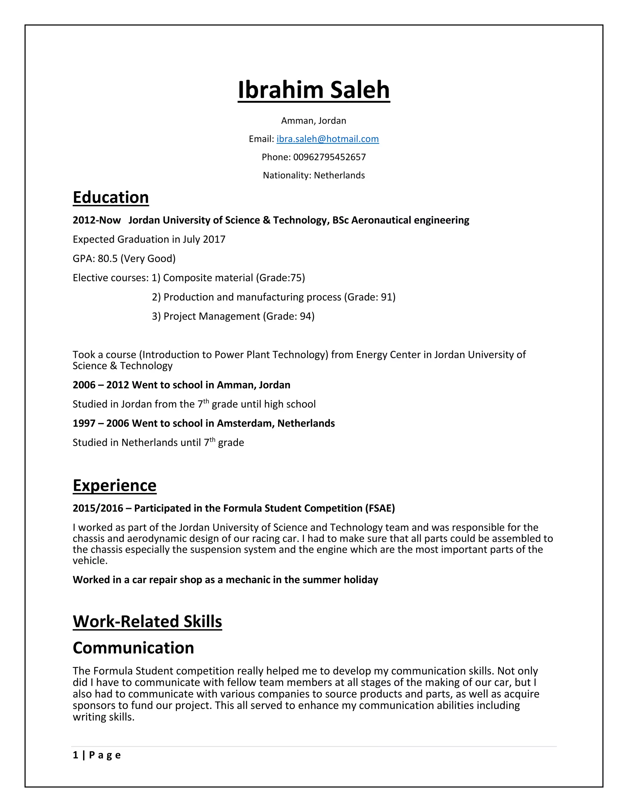 Ibrahim Saleh Resume | PDF