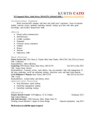 Kurtis Resume | DOCX