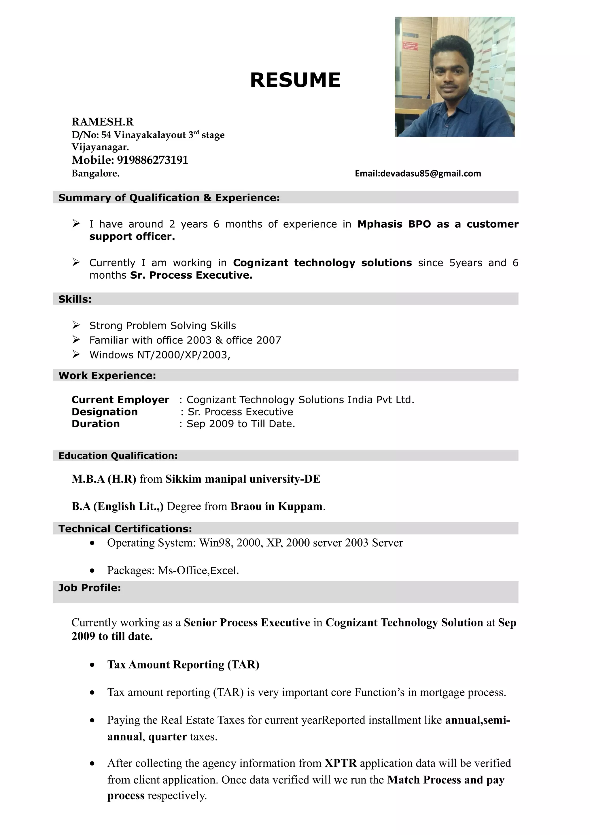 Ramesh.R Resume (286) | PDF