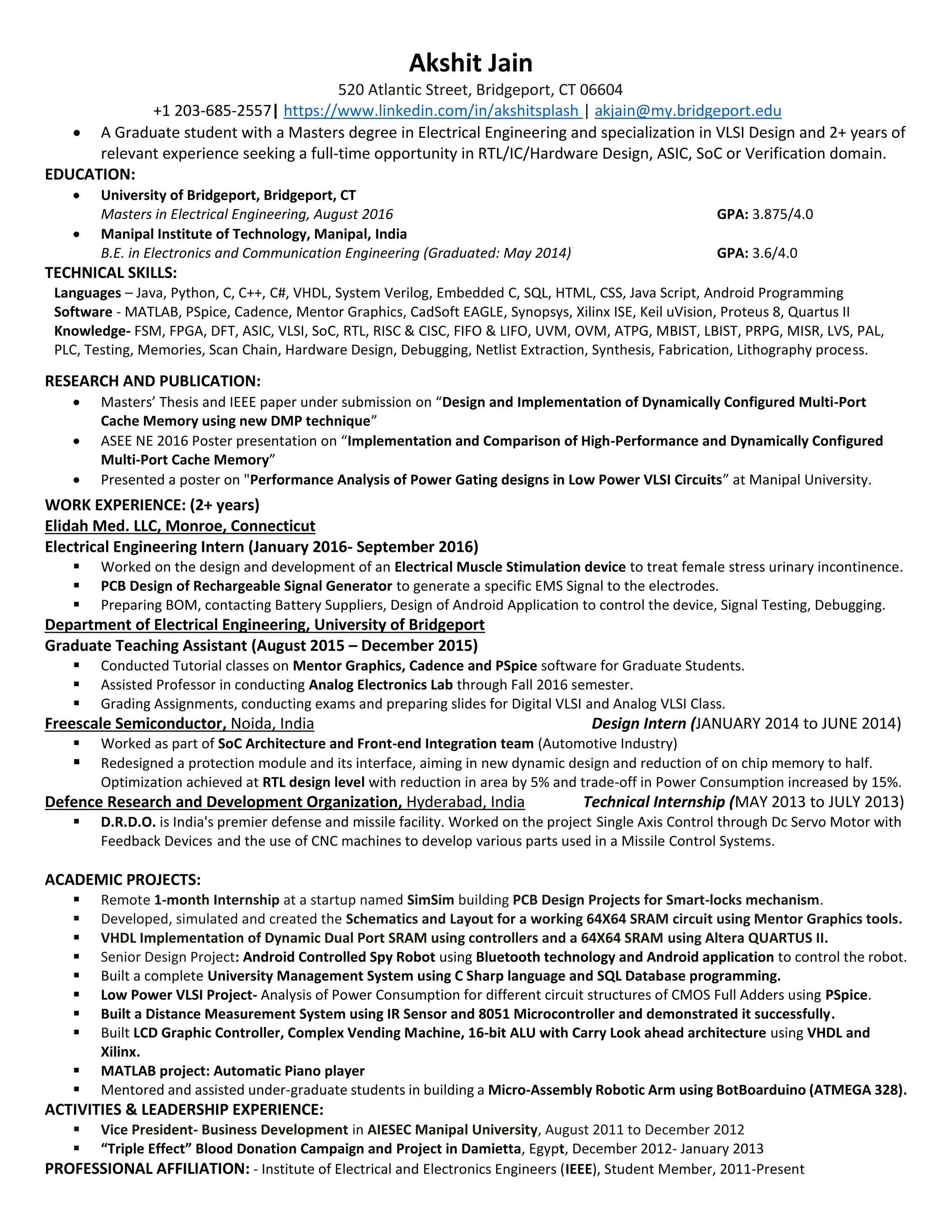 Resume- Akshit Jain | PDF Resume- Akshit Jain | PDF