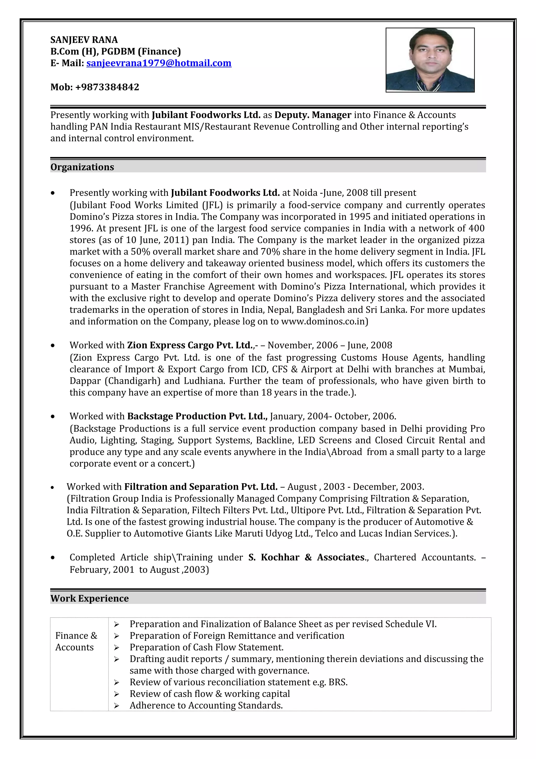 CV_Sanjeev Rana | DOC