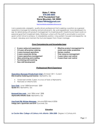 Blake Timothy White Resume | DOCX